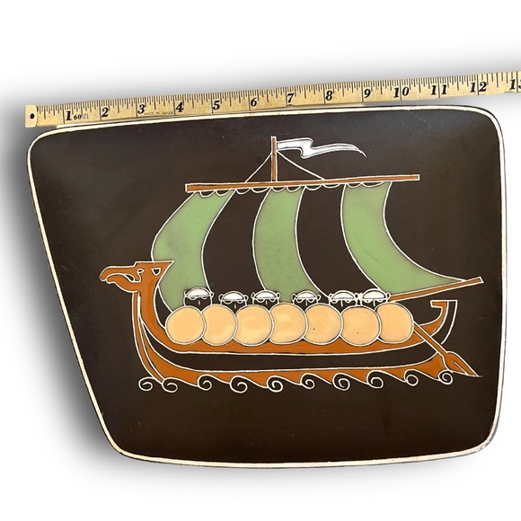 Vintage | Accents | Vtg Ceramic Viking Ship Display Plate | Poshmark